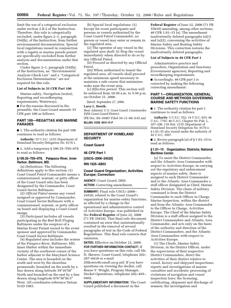 Rule: Organization, Functions, and Authority Delegations: Atlantic Area ...