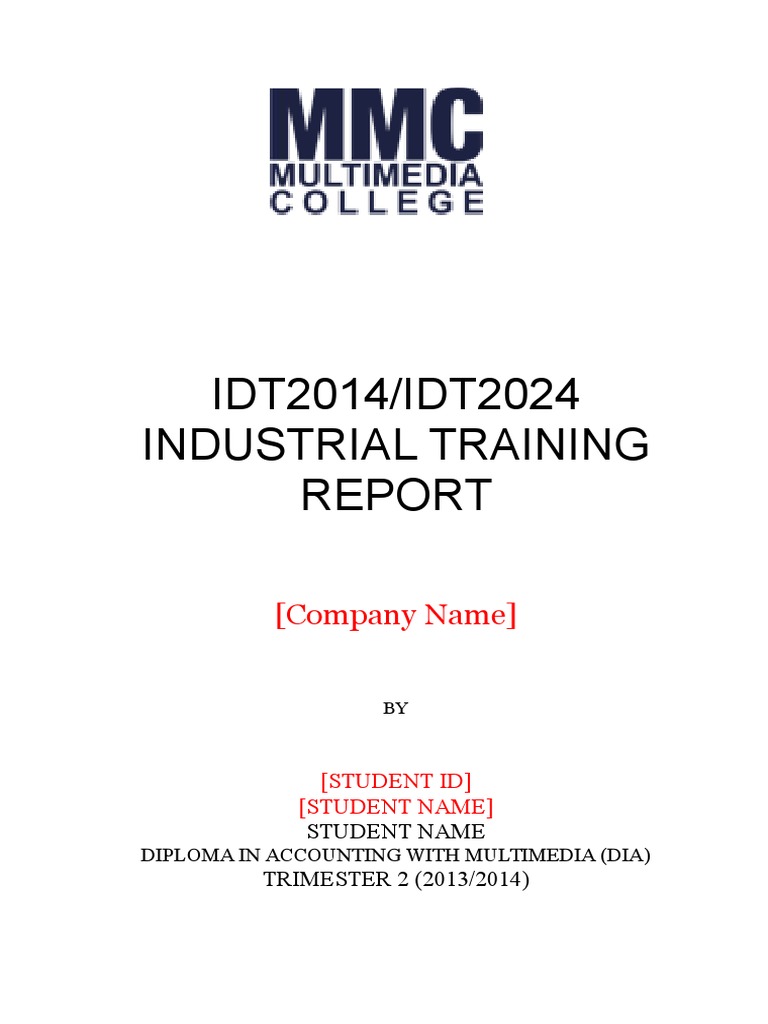 Industrial Training Report Cover Page | PDF | Business | Computing And ...