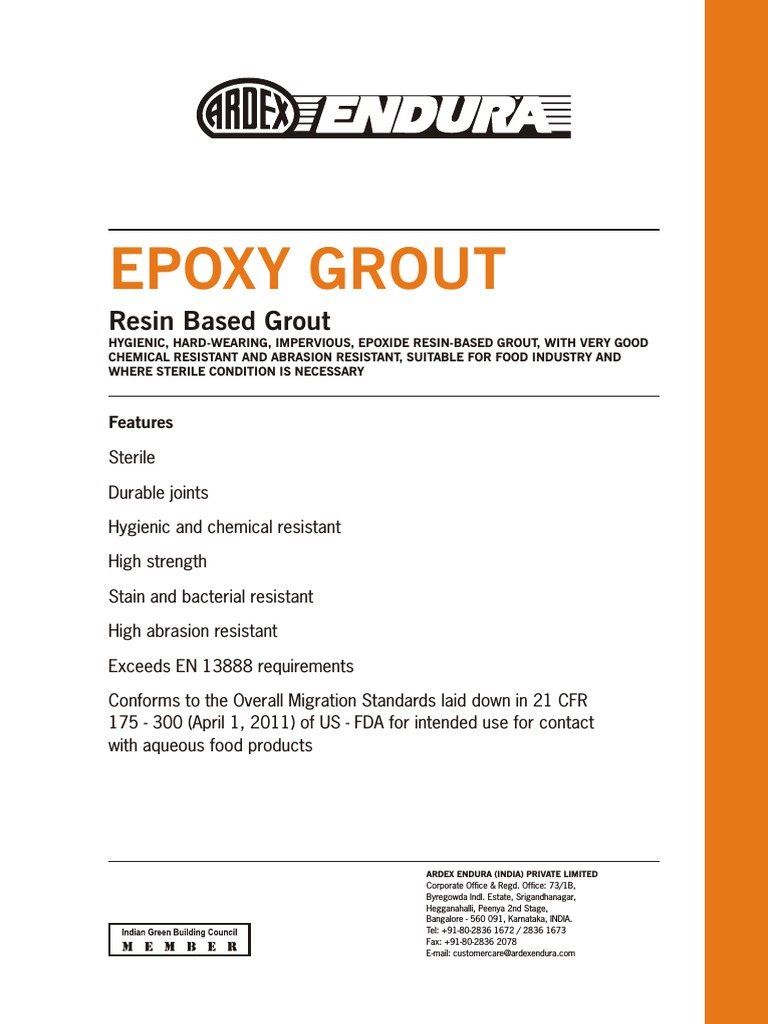 Epoxy Grout | PDF | Epoxy | Chlorine
