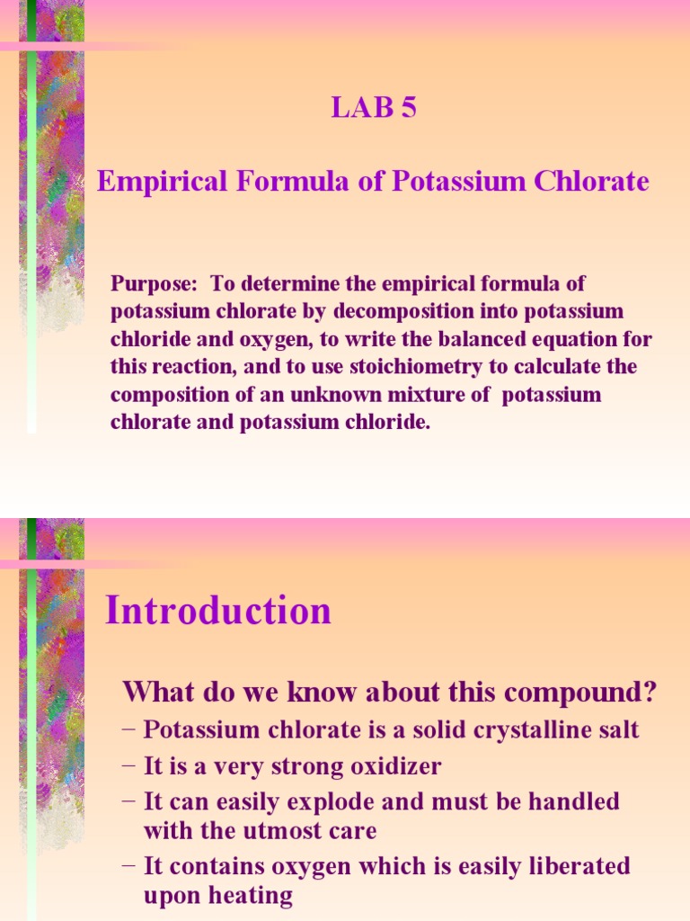 Lab 5 Empirical Formula of Potassium Chlorate | Download Free PDF ...
