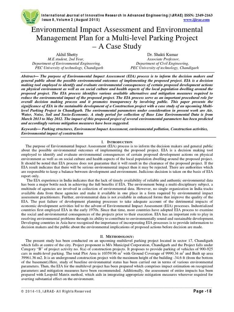 Environmental Impact Assessment and Environmental Management Plan For A ...