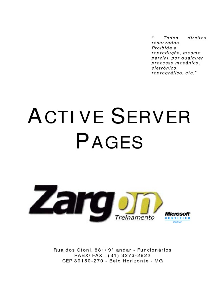 Apostila Asp Active Server Pages Pdf Cookie De Active Server Pages Asp