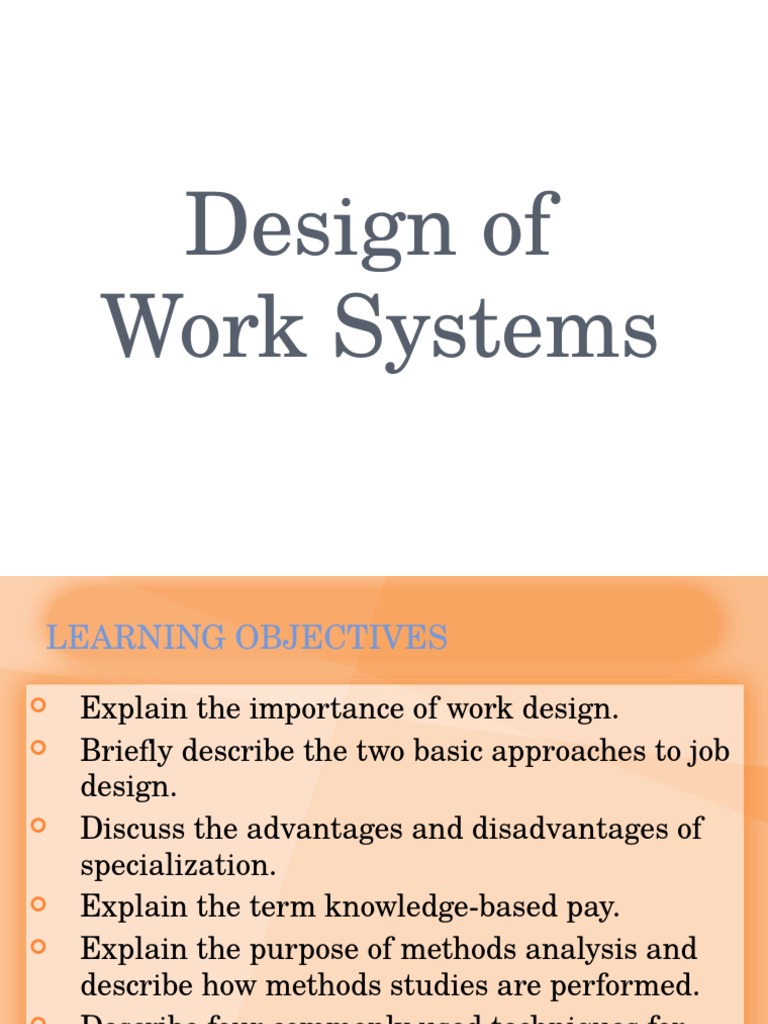 Design of Work Systems | PDF | Employment | Motivation