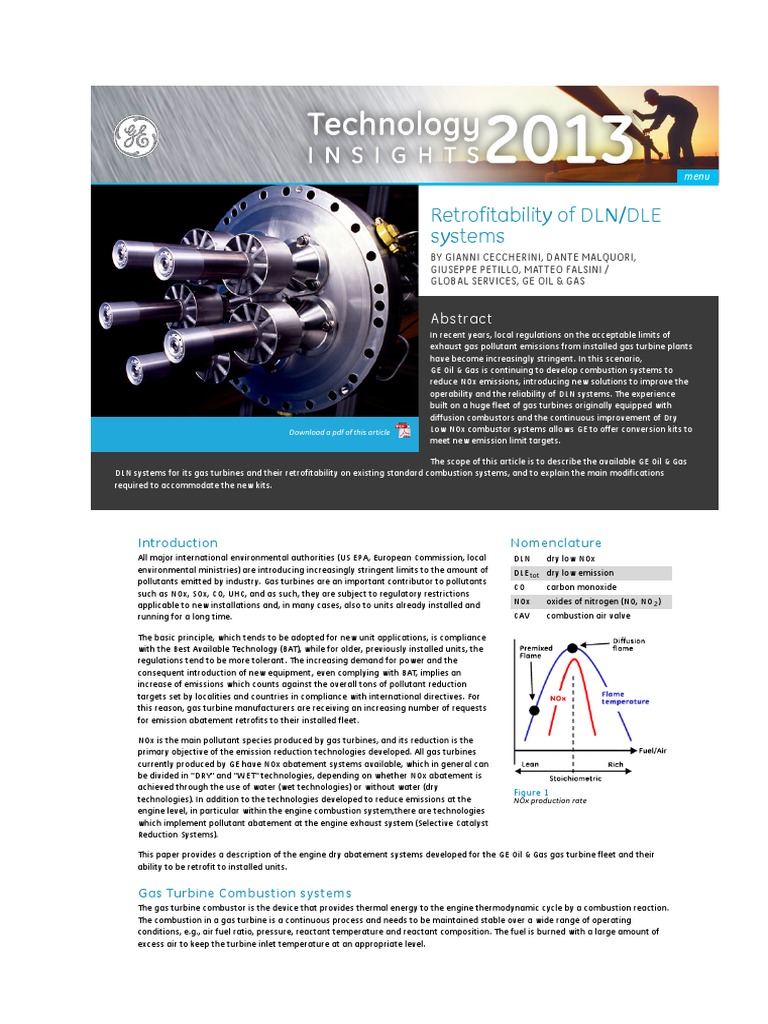 Retrofittability DLN DLE Systems | PDF | Combustion | N Ox