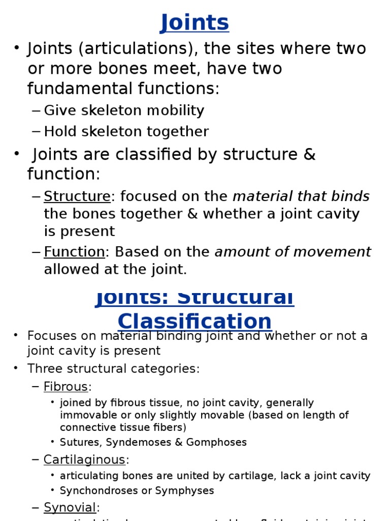 Joints: A Comprehensive Review of Structure, Function, Common Injuries ...
