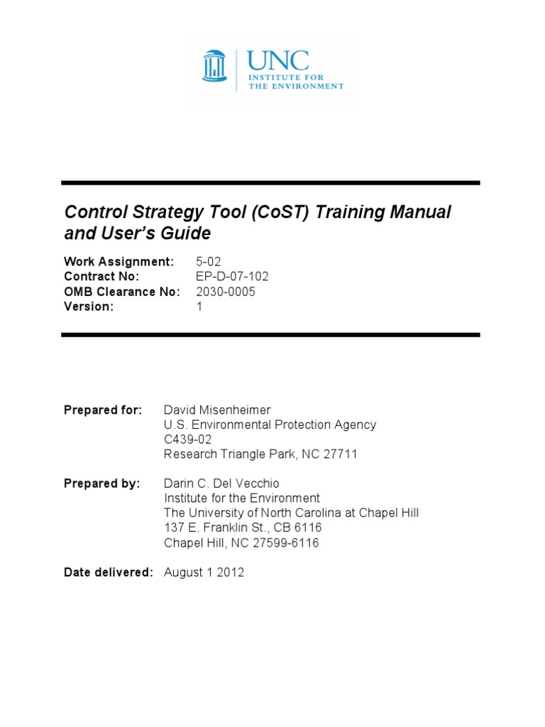 Control Strategy Tool (Cost) Training Manual and User'S Guide | PDF ...