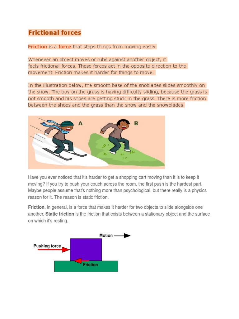 Frictional Forces: Friction Force | PDF | Friction | Force