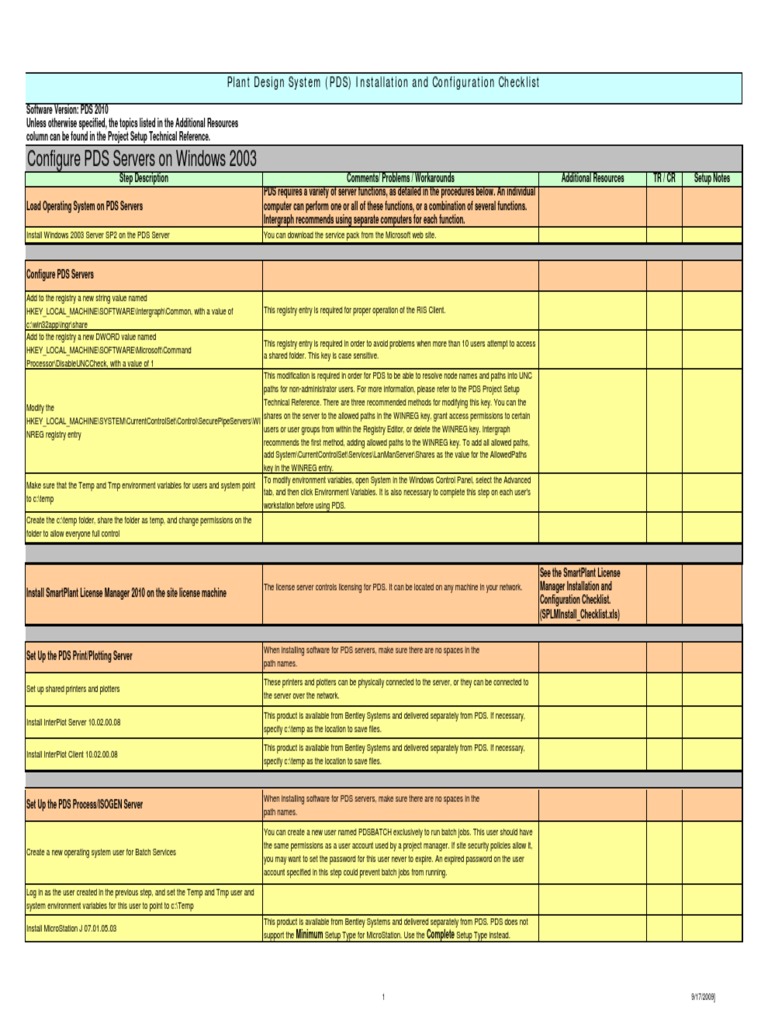 PDS Installation Checklist | PDF | Oracle Database | Windows Registry