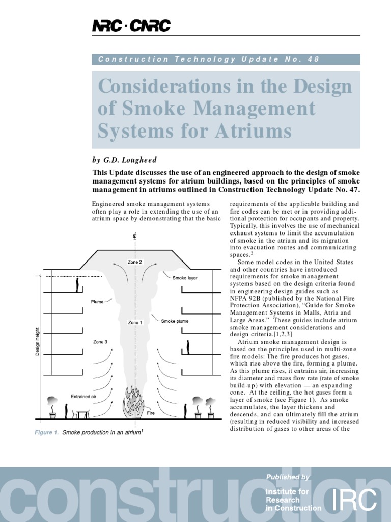 Considerations in The Design of Smoke Management Systems For Atriums ...
