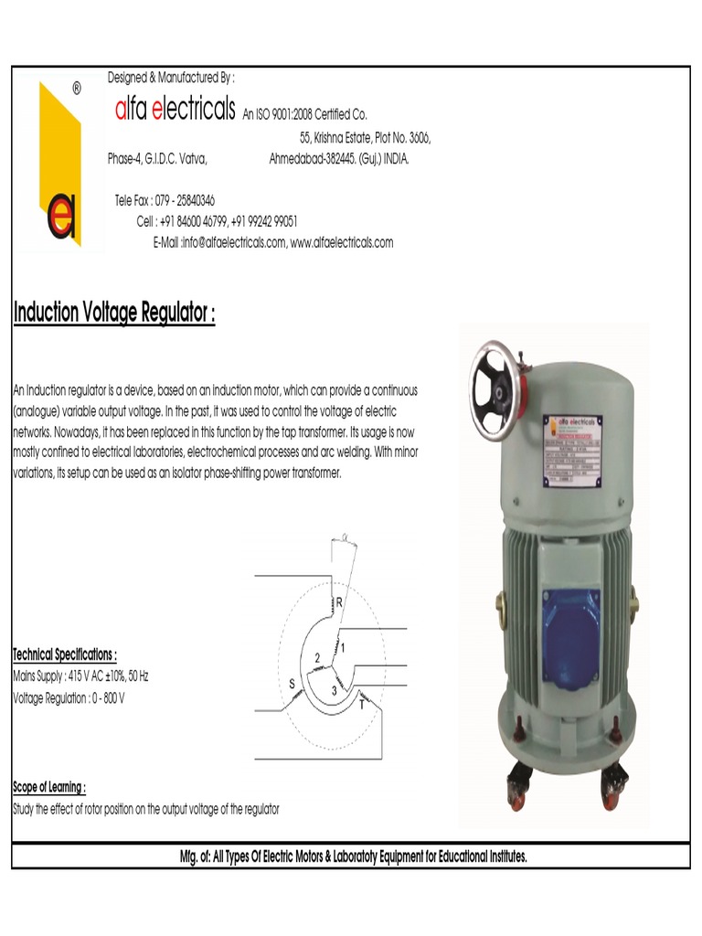 Induction Voltage Regulator PDF | PDF