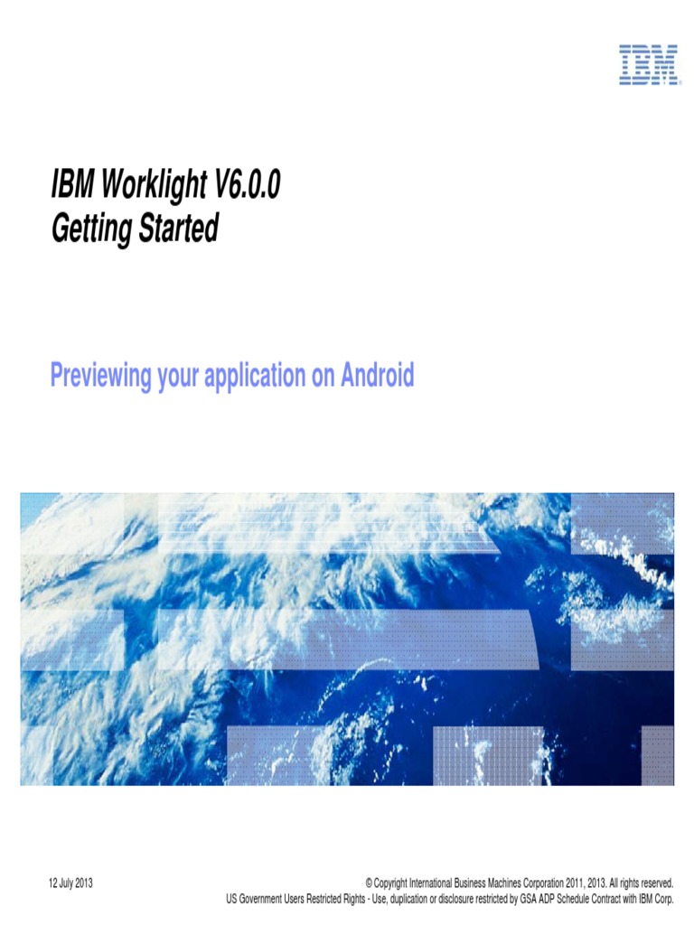 IBM Worklight V6.0.0 Getting Started: Previewing Your Application On Android | PDF | Android ...