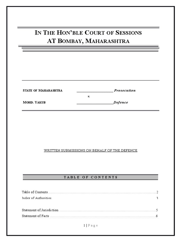Memorial On Sec 511 of IPC | PDF | Intention (Criminal Law) | Crime ...