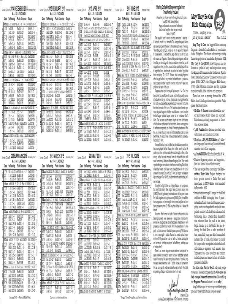 The Catholic Daily Bible Reading Guide 2015 | PDF | Diocese | Bible