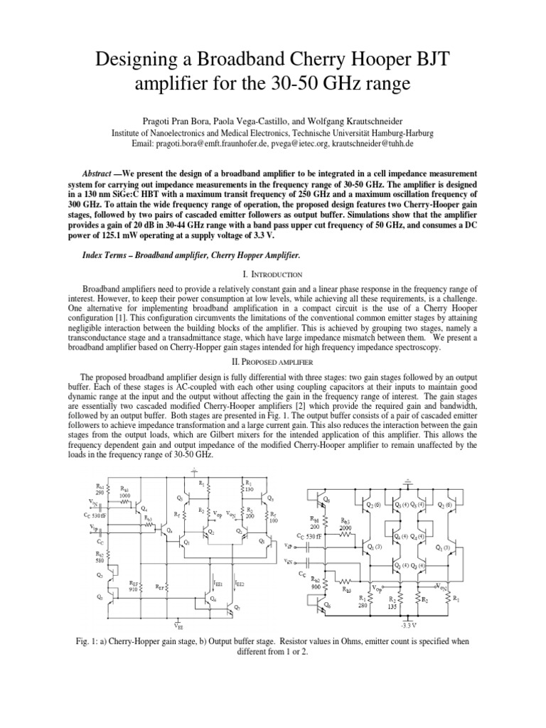 Designing A Broadband Cherry Hooper BJT Amplifier | PDF | Amplifier ...