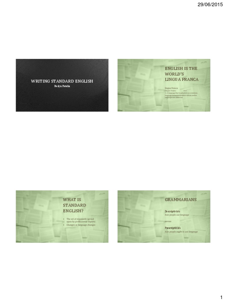 Understanding Standard English Writing | PDF | Foreign Language Studies