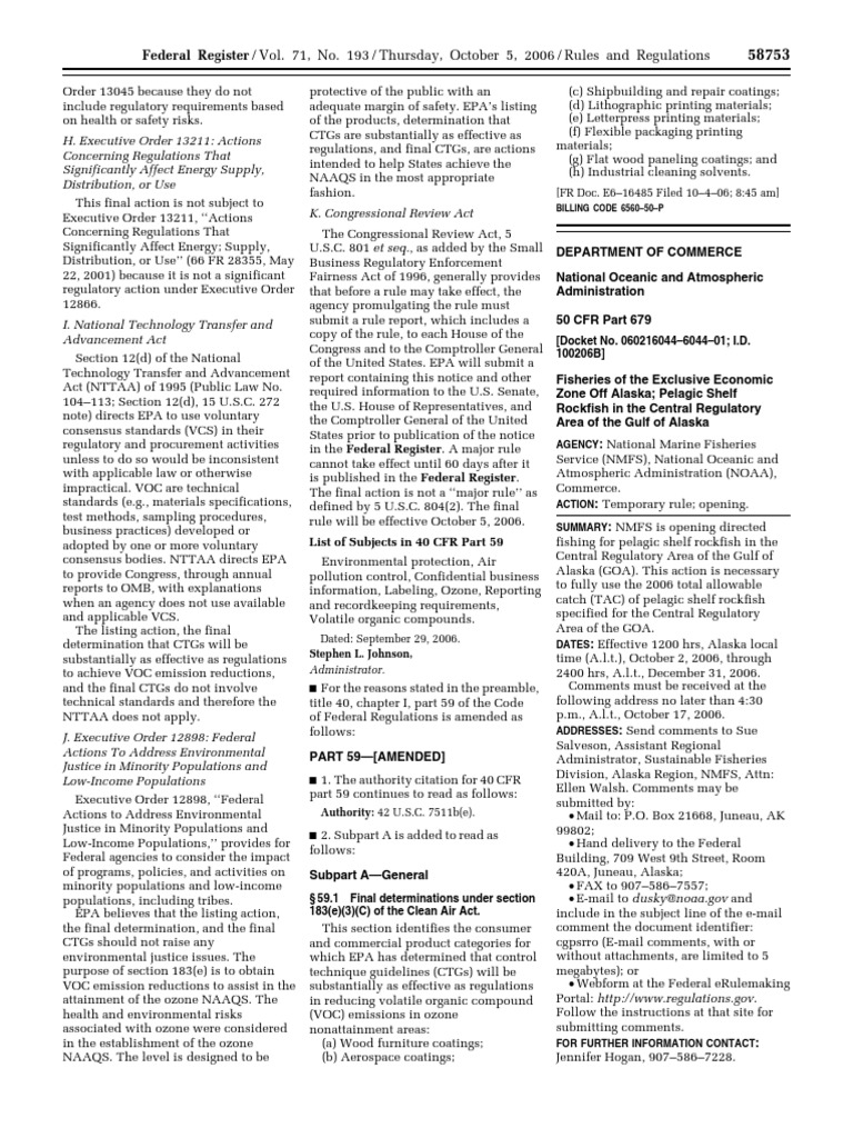 Rule: Fishery Conservation and Management: Alaska Fisheries of ...