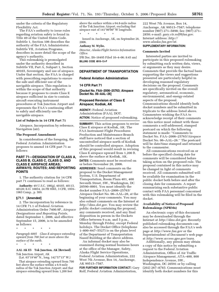 Proposed Rule: Class E Airspace | PDF | Federal Aviation Administration ...