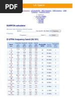 Lte Band E/Arfcn/Dl DL Frequency BAND 1 (L2100) BAND 3 (L1800) BAND 5 ...