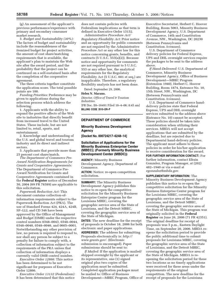 Notice: Grants and Cooperative Agreements Availability, Etc.: Minority ...