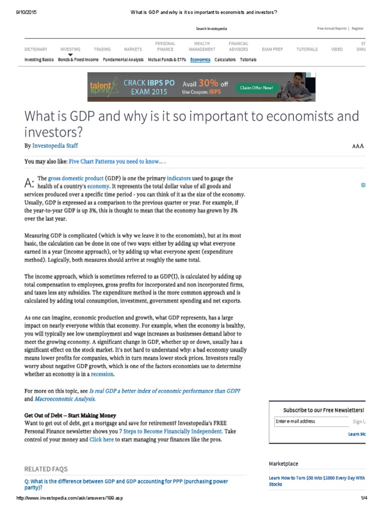 What Is GDP and Why Is It So Important To Economists and Investors ...