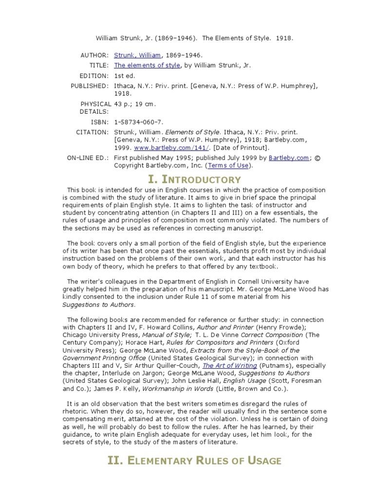 Shrunk-The Elements of Style | PDF | Comma | Language Mechanics