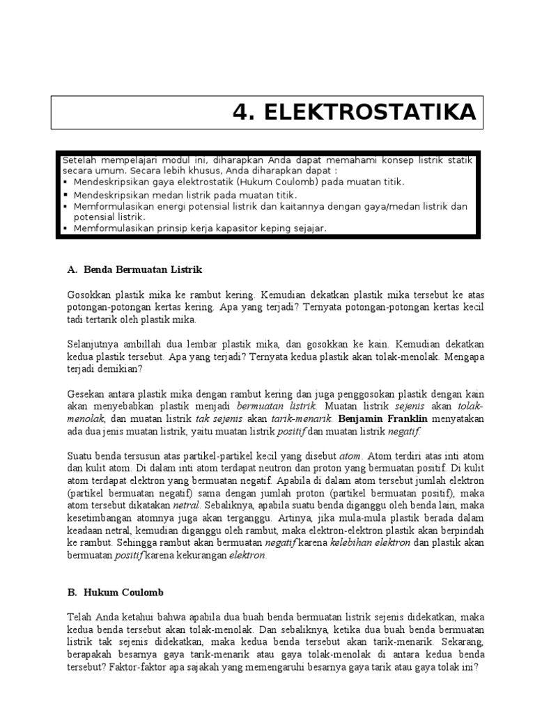 Materi 4, Elektrostatika | PDF