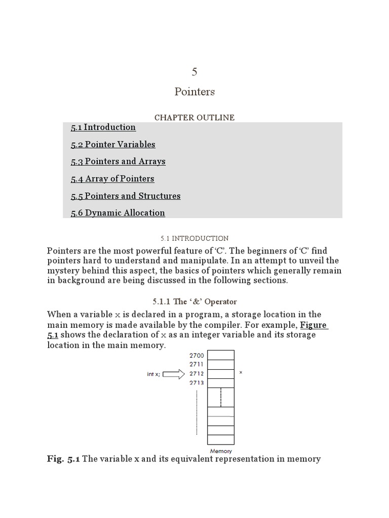 Chapter 5 Pdf Pointer Computer Programming Array Data Structure