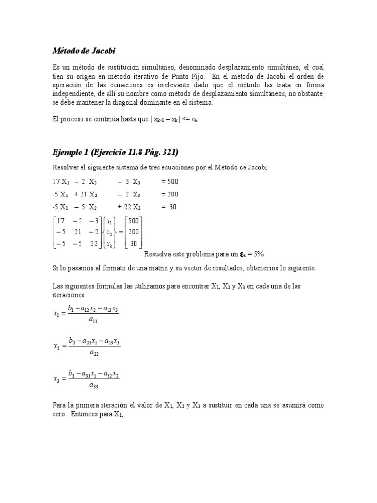 Método de Jacobi | PDF | Ecuaciones | Álgebra