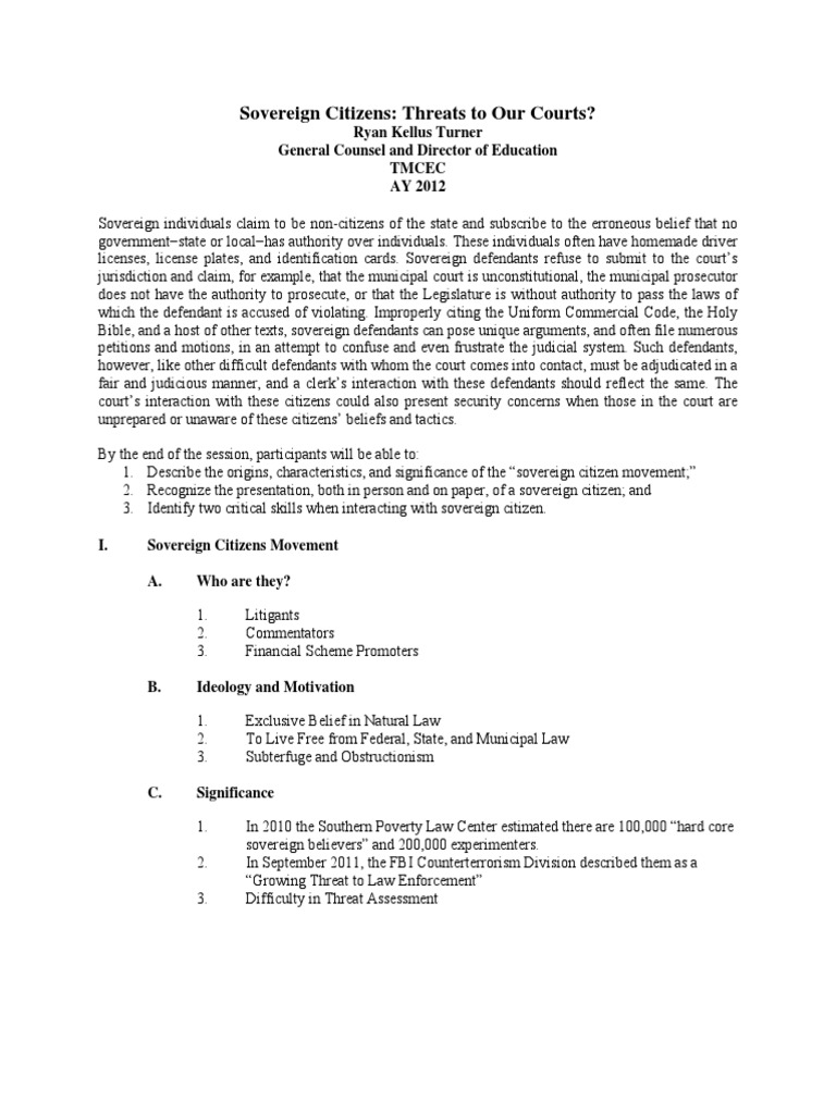 Turner - Sovereign Citizens - BINDER | PDF | Prosecutor | Plea