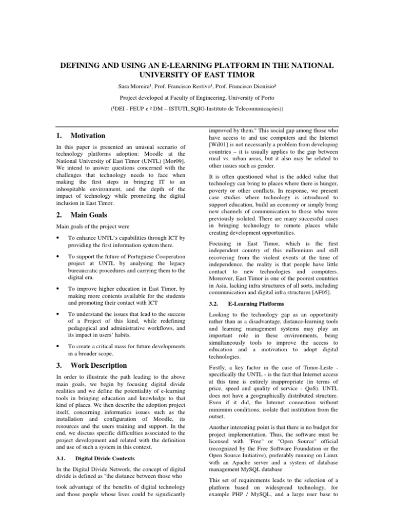 E-Learning Implementation at UNTL | PDF | Moodle | Educational Technology