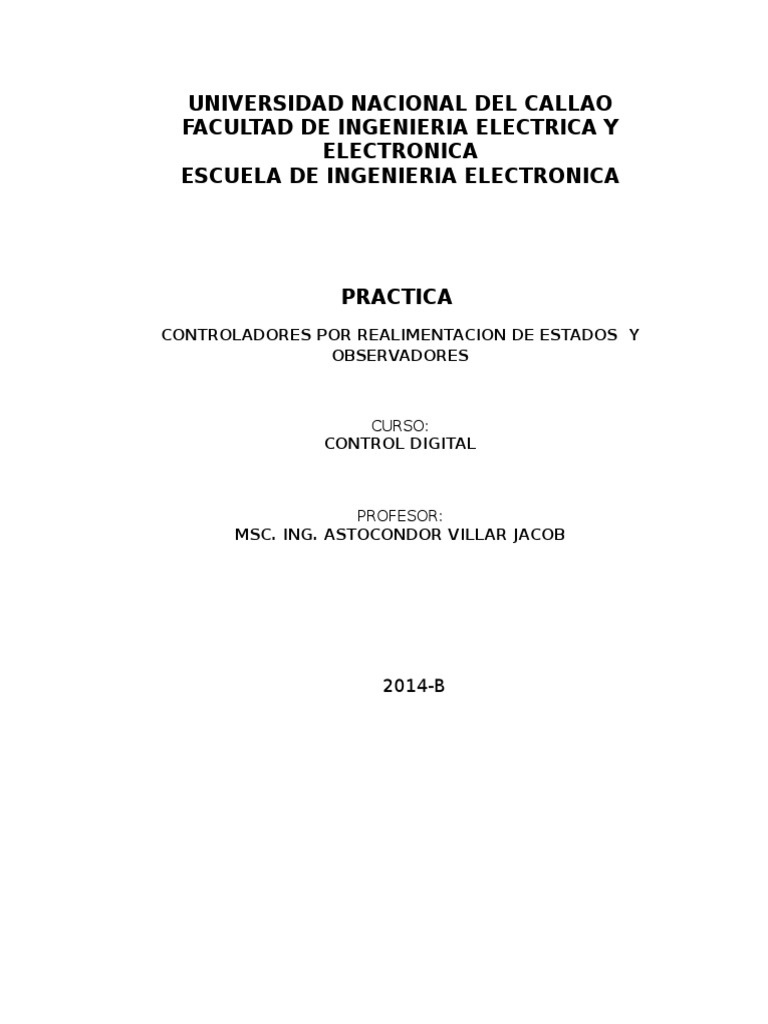 Practica de Control Digital | PDF