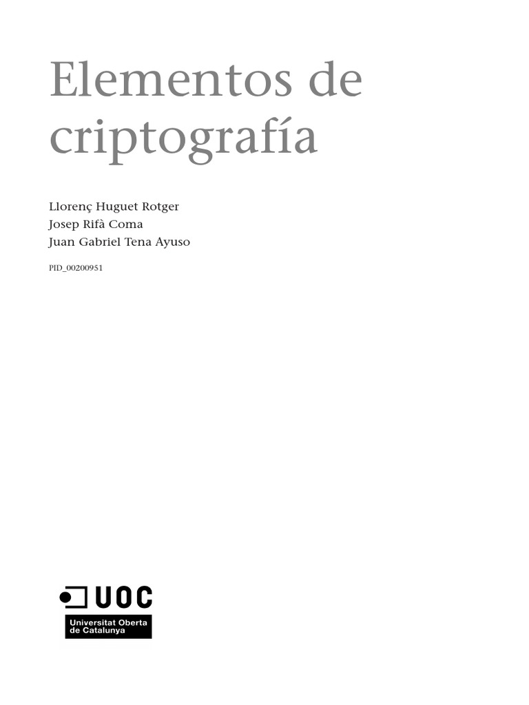 Introducción a los conceptos básicos de criptografía | PDF | Clave ...