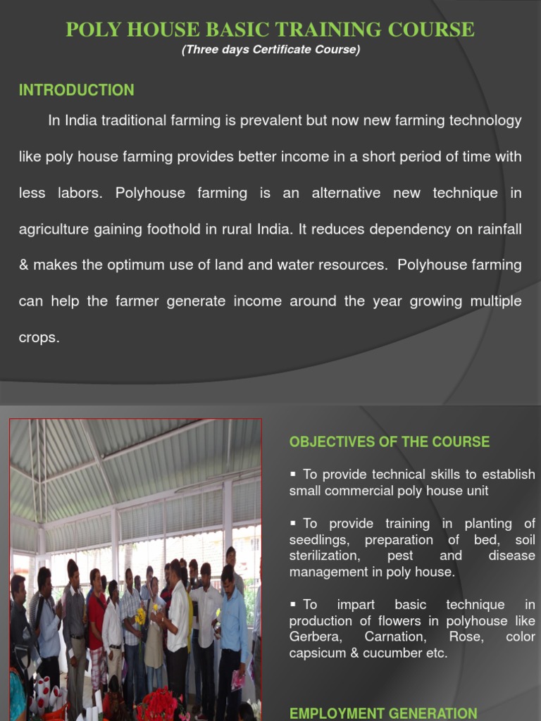 Polyhouse Farming Basic Training Course | PDF