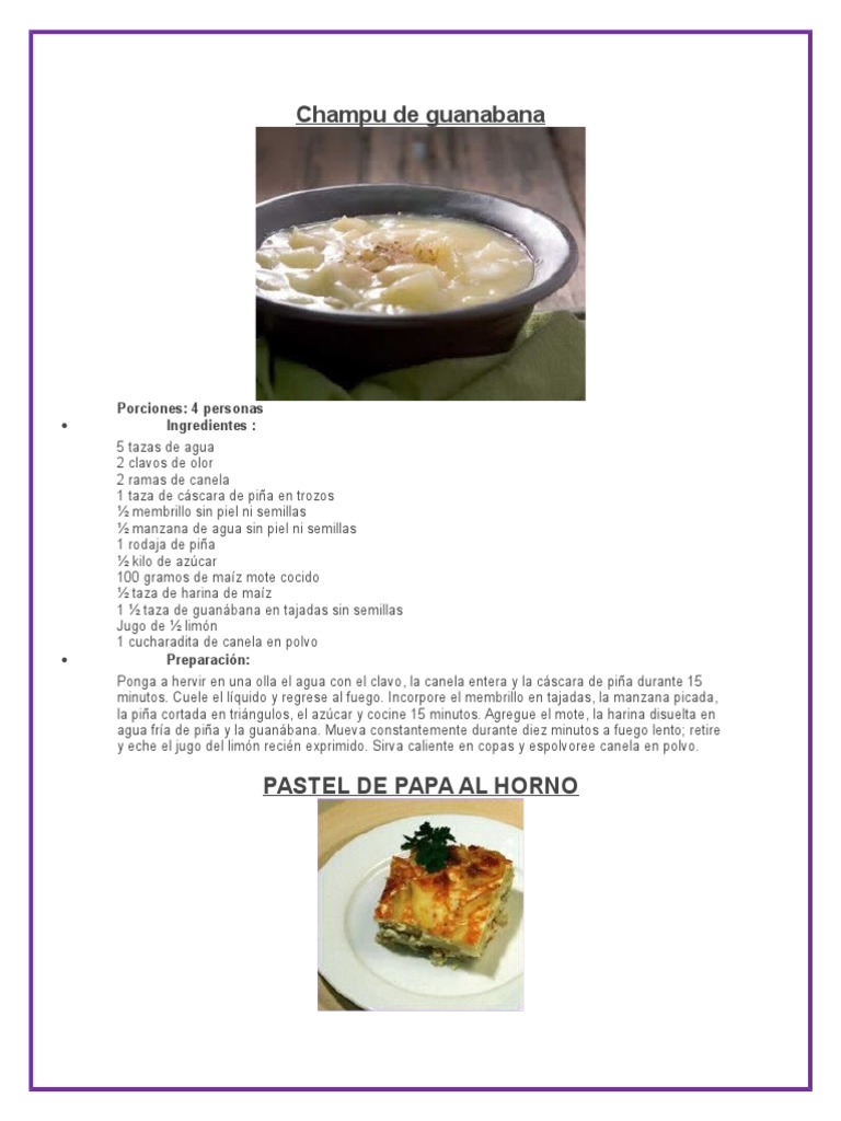 Champu de Guanabana | PDF | Postres | Maíz