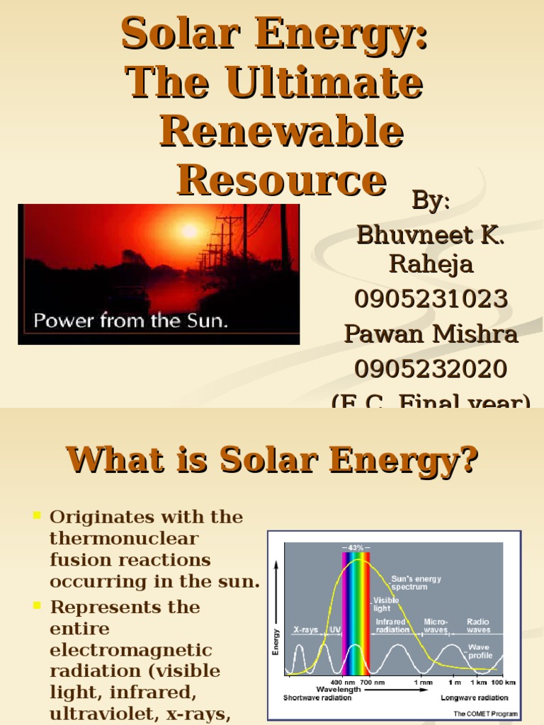 Solar Energy--The Ultimate Renewable Resource.ppt | Solar Energy ...