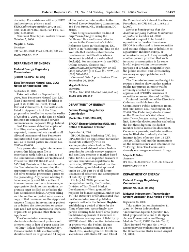 Notice: Environmental Statements Availability, Etc.: Midwest ...