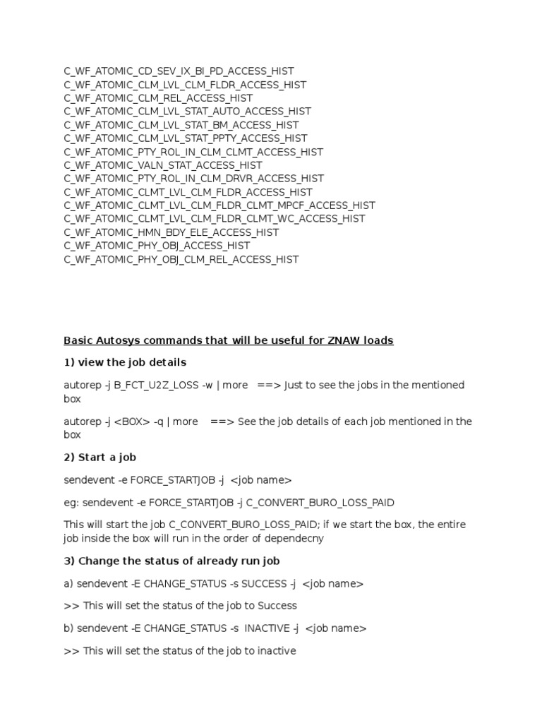 Autosys Basic Commands | PDF | Technology & Engineering