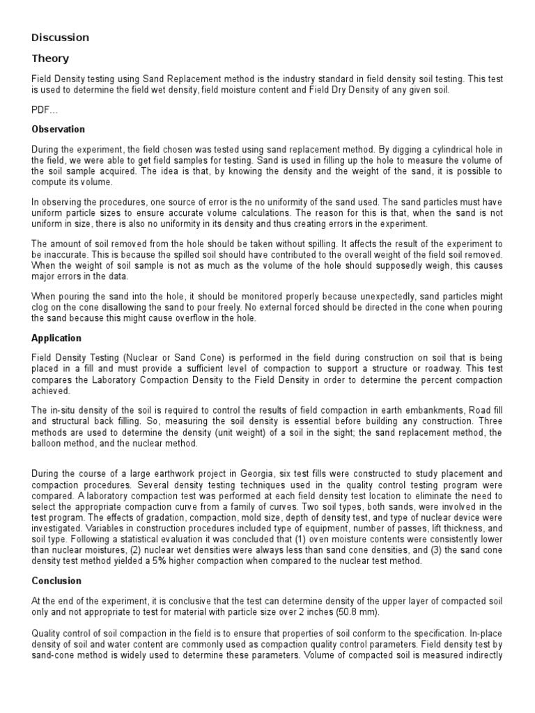 Soil Mechanics Experiment | PDF | Soil | Density