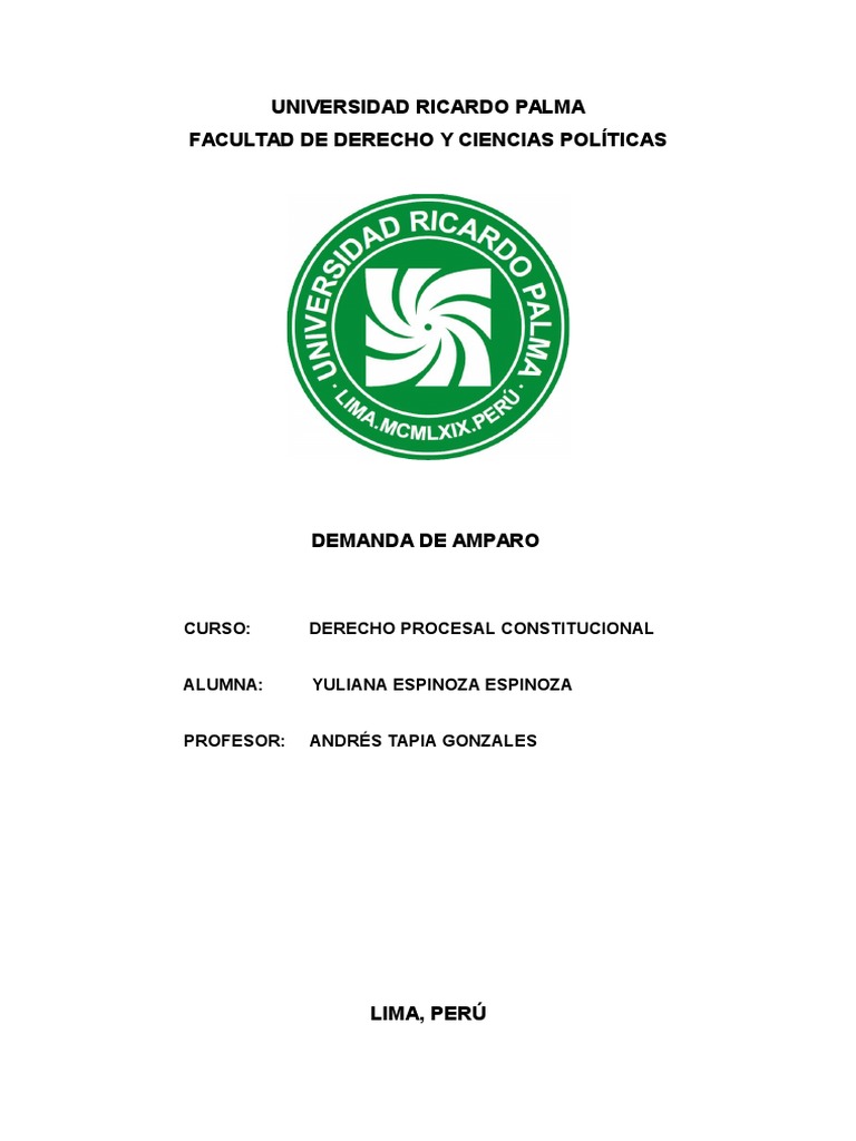 Modelo de Demanda de Amparo | PDF | Constitución | Demanda judicial