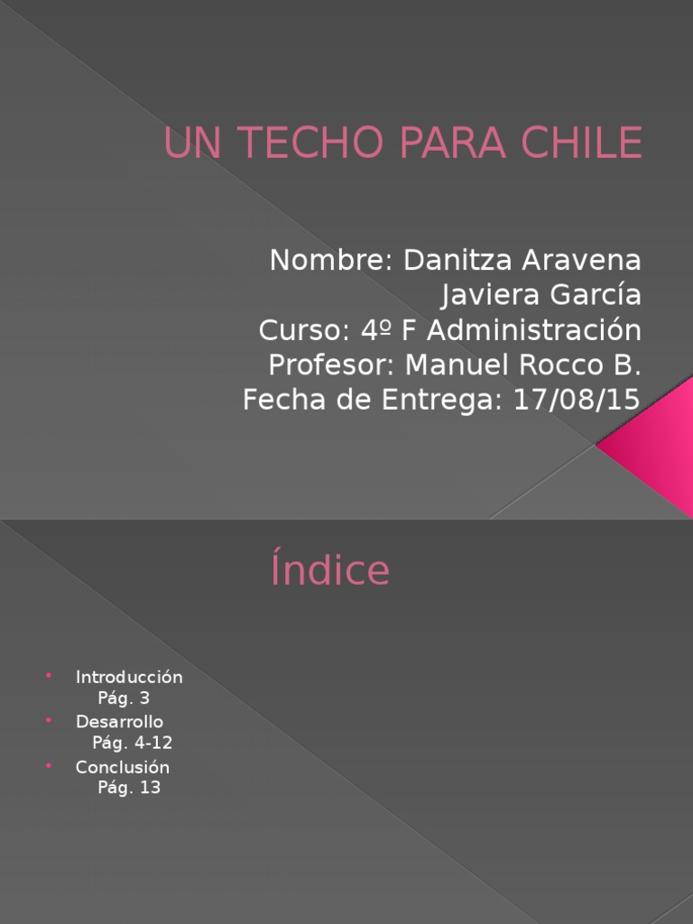 Un Techo para Chile | PDF | America latina | Organización no gubernamental