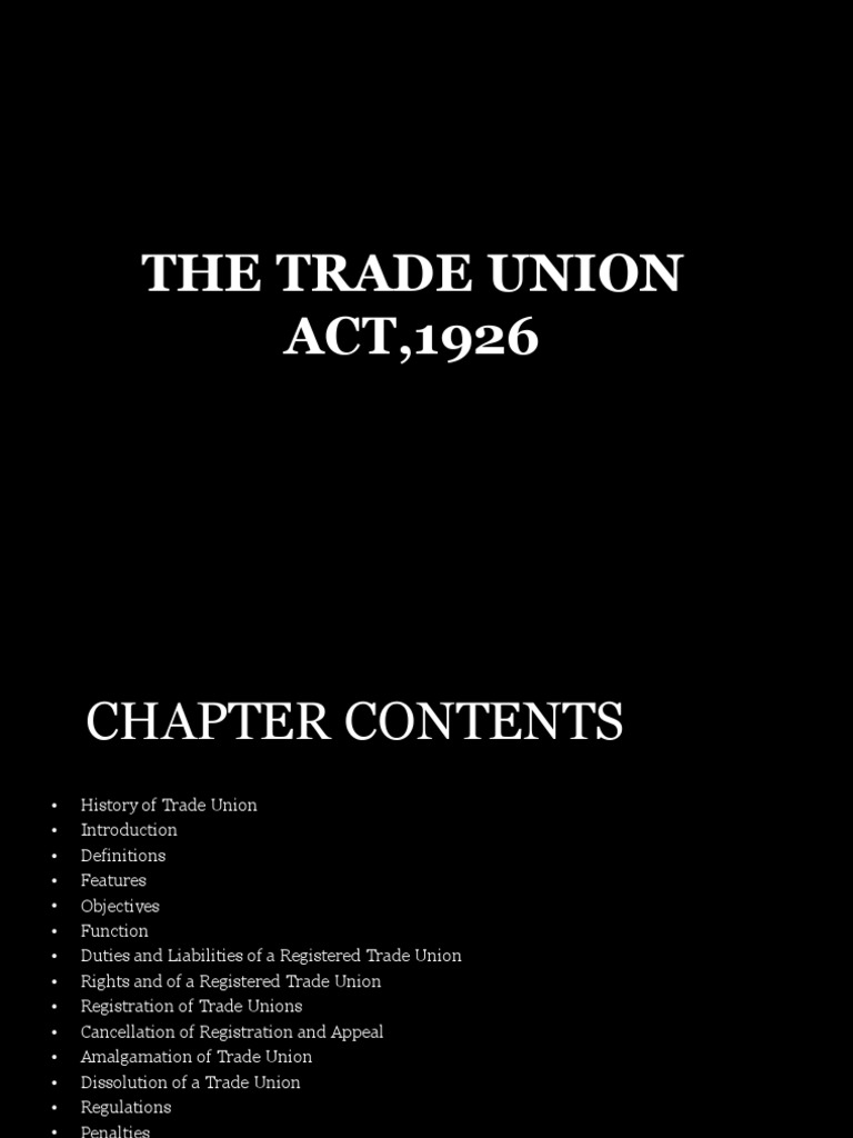 Trade Union Act 1926 | PDF | Trade Union | Strike Action