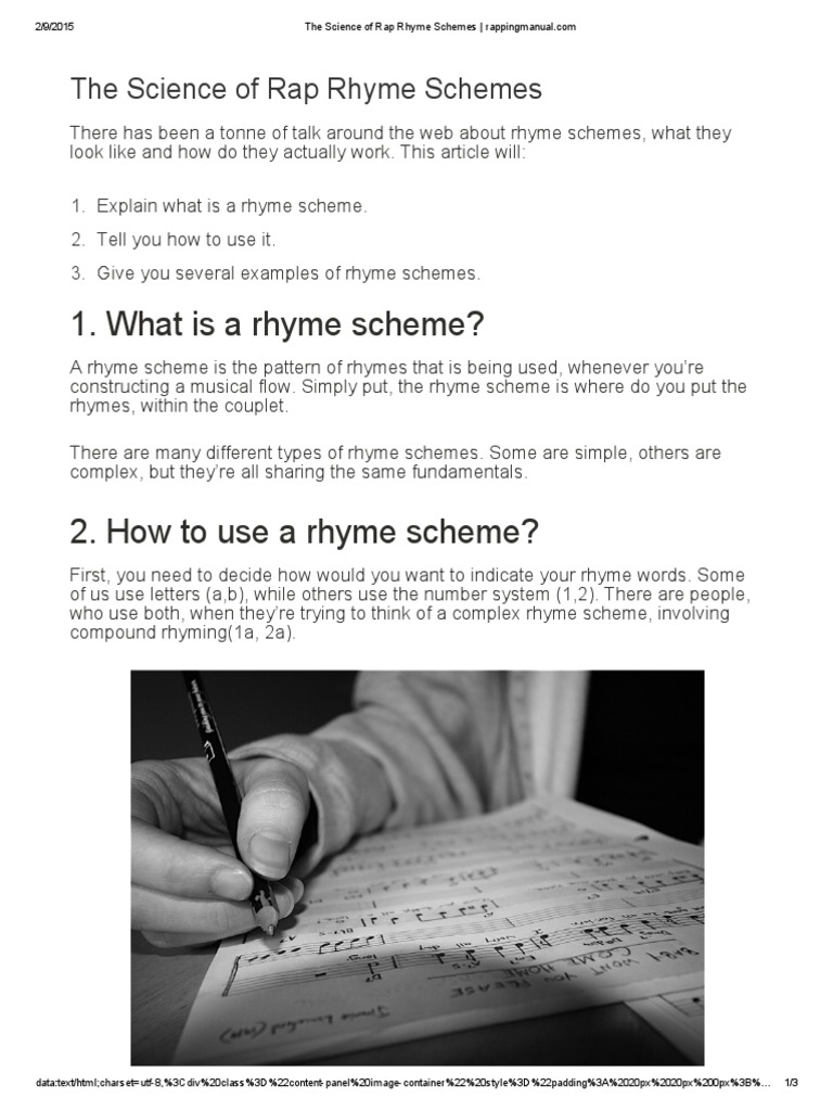 Rap Rhyme Schemes Explained | PDF | Rhyme | Rapping