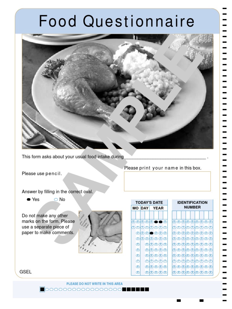 Food Frequency Questionnaire | PDF | Sausage | Drink