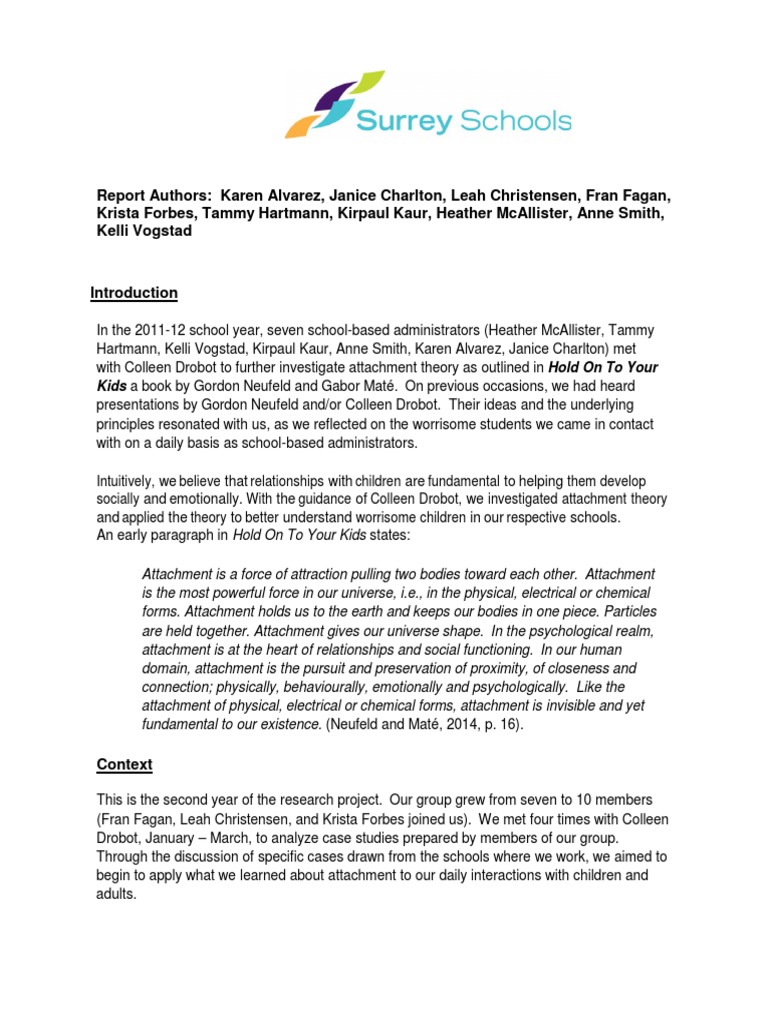 Neufeld Attachment Theory1 Pdf Attachment Theory Emotions