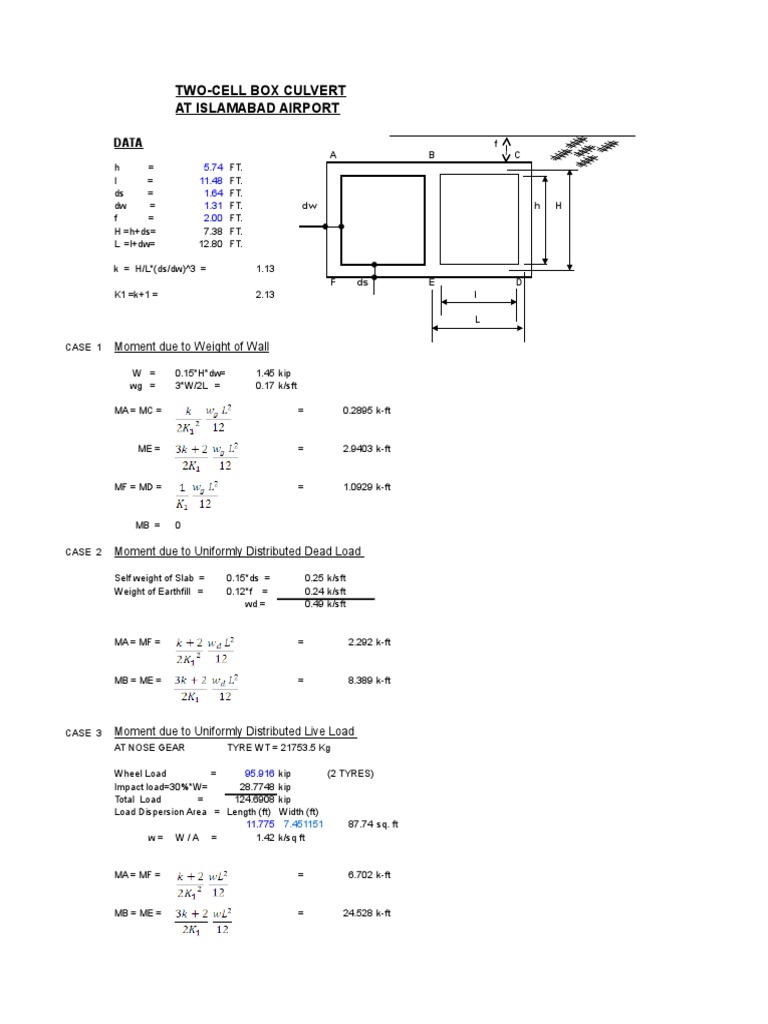 Islamabad Airport Two-Cell Culvert Analysis | PDF | Vehicle Technology ...