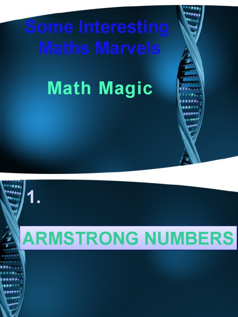 Some Interesting Maths Marvels: Math Magic | PDF | Numbers | Exponentiation