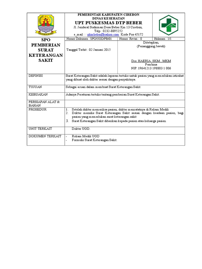 Spo 19 Pemberian Keterangan Sakit | PDF