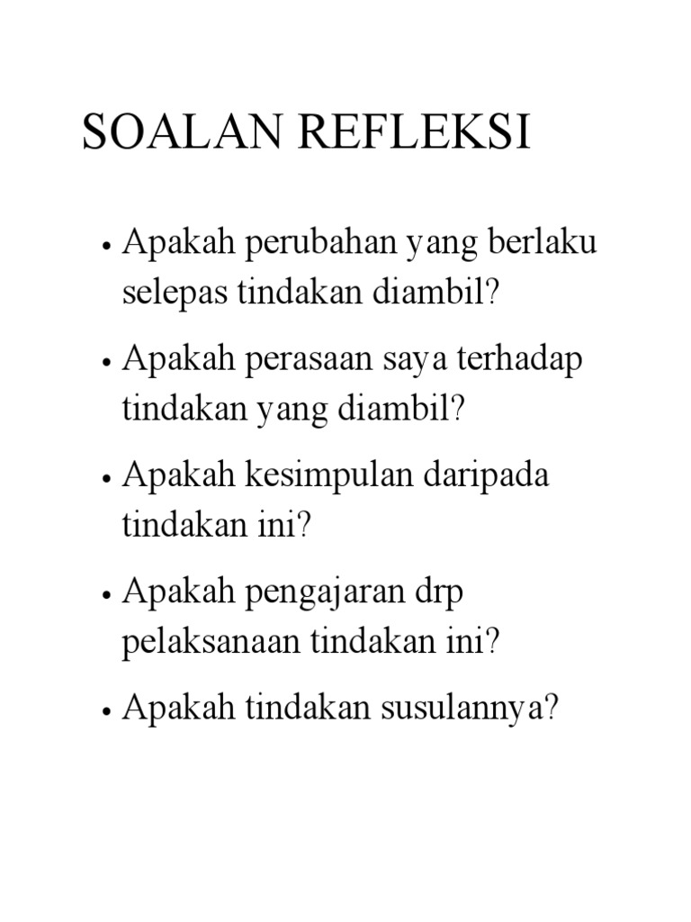 Contoh Refleksi 1 | PDF