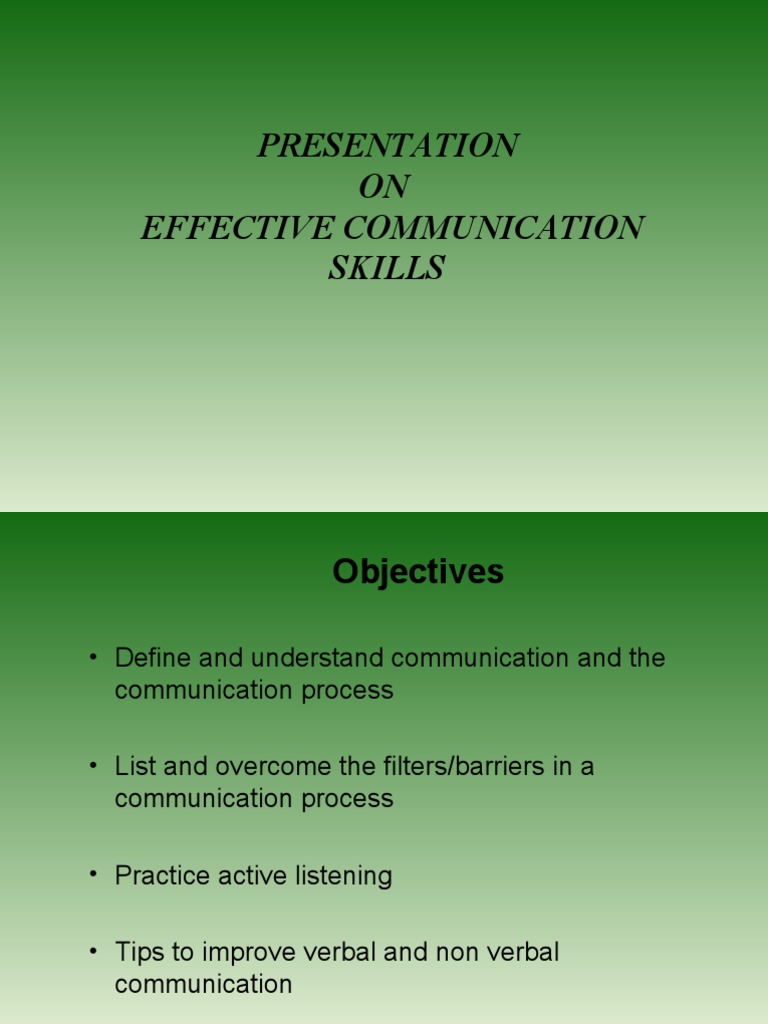 Presentation On Effective Communication Skills | PDF | Hierarchy ...