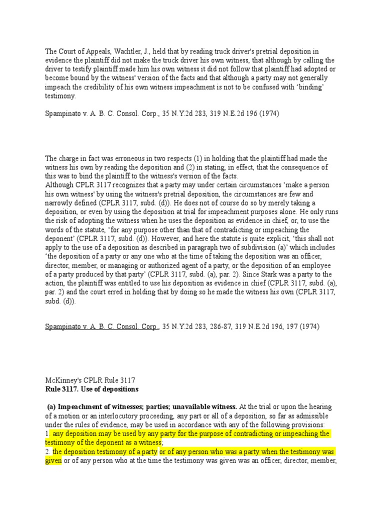 Use of Deposition Without Calling Witness | Deposition (Law) | Witness ...